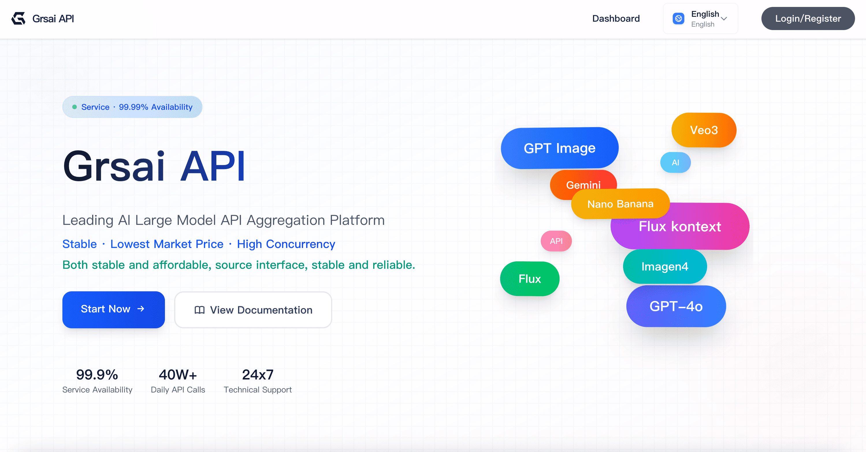 Grsai AI Large Model API Aggregation Platform, Super Stable, Low Price